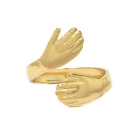 Steel My Heart Waterproof Hugging Hands Stainless Steel Ring | Shop ...