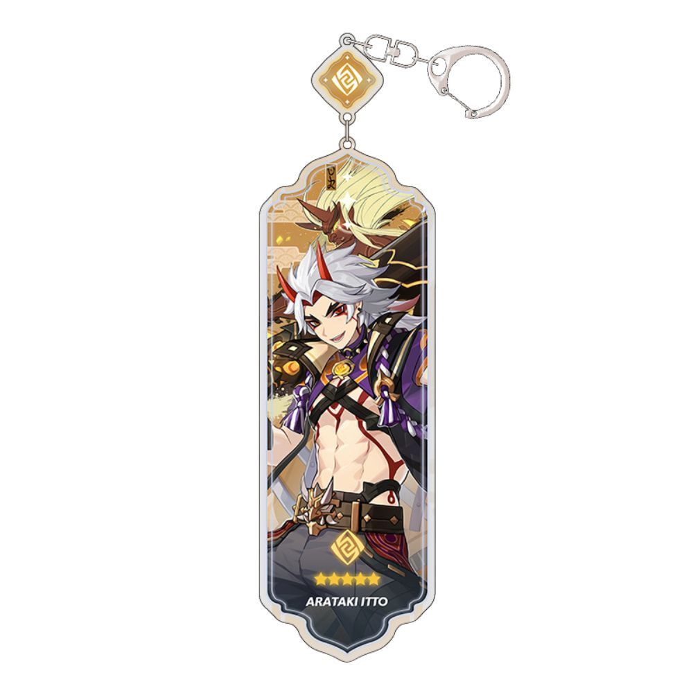 Arataki Itto Character Keyring & Bag Ring - Cute Cartoon Keychain ...