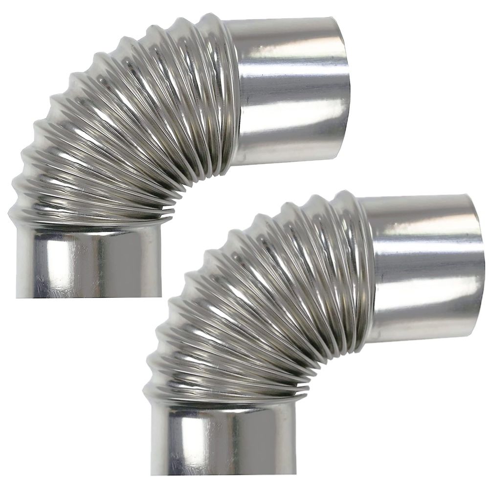 Tool 2pcs Stove Pipe 90 Degree Elbow Chimney Cap Extension Tube 6cm ...