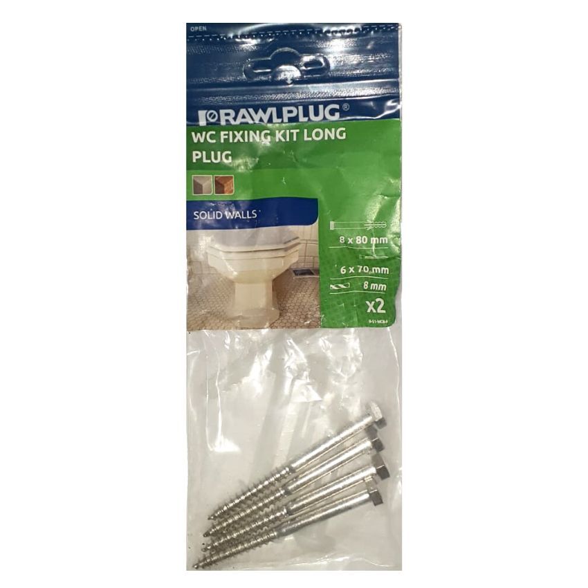 Rawlplug - WC Fixing Kit Long Plug 8x80 - Pack of 2 | Buy Online in ...