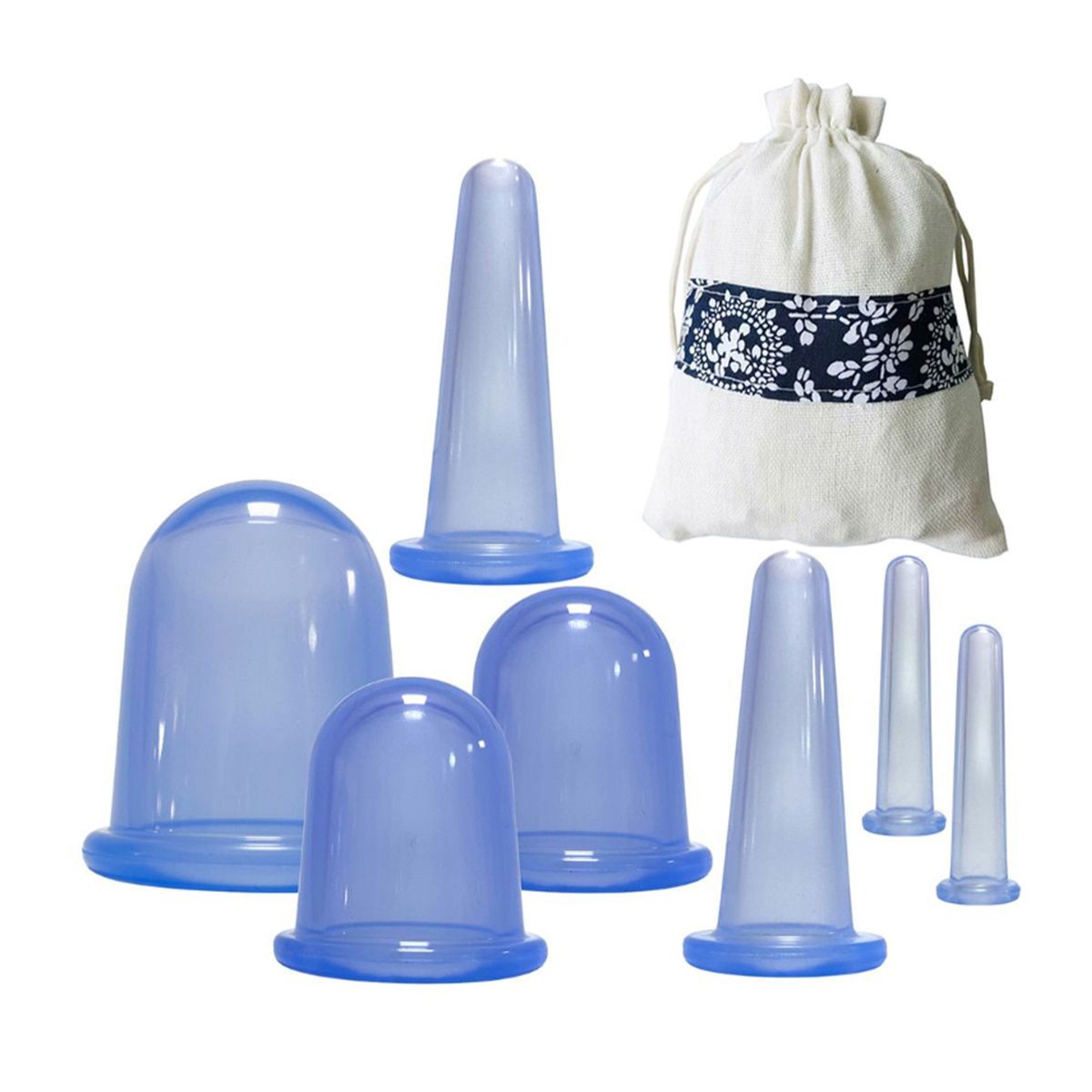 7 Pcs Cupping Therapy Set Silicone Anti Cellulite Cup Massage Cups Home ...