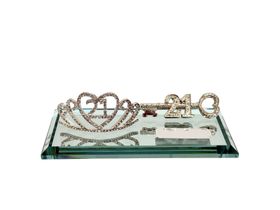 21st Key Silver Tiara on Glass Mirror Base | Shop Today. Get it ...