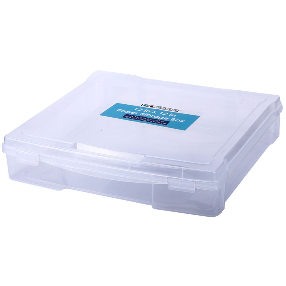 12"x12" Plastic Paper Storage Box for Documents Papers Sewing Crafts ...