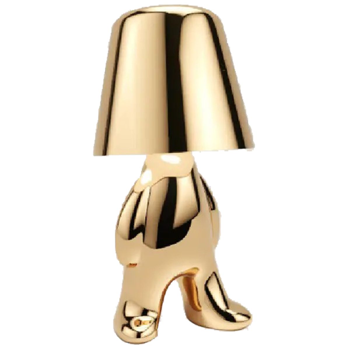 LED USB Rechargeable Italian Designer Golden Man Table Lamp - Standing ...