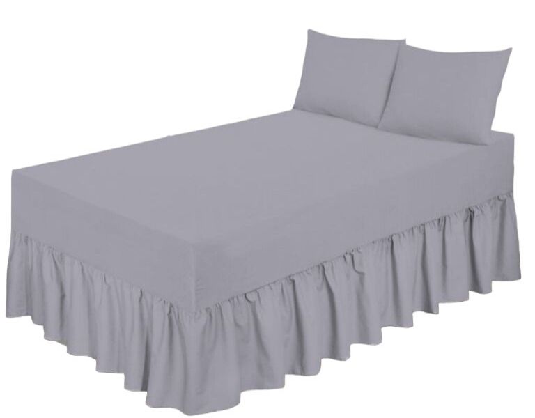 Frilled Valance Fitted Sheet: Silver Grey | Shop Today. Get it Tomorrow ...