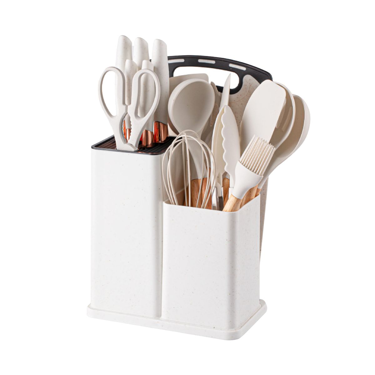 19-Piece Kitchen Cookware Set, Nonstick Silicone Stainless Steel ...