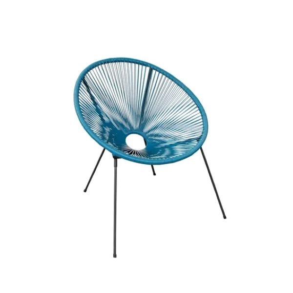 Acapulco Rattan & Steel Round Patio Chair Miami Blue | Shop Today. Get ...