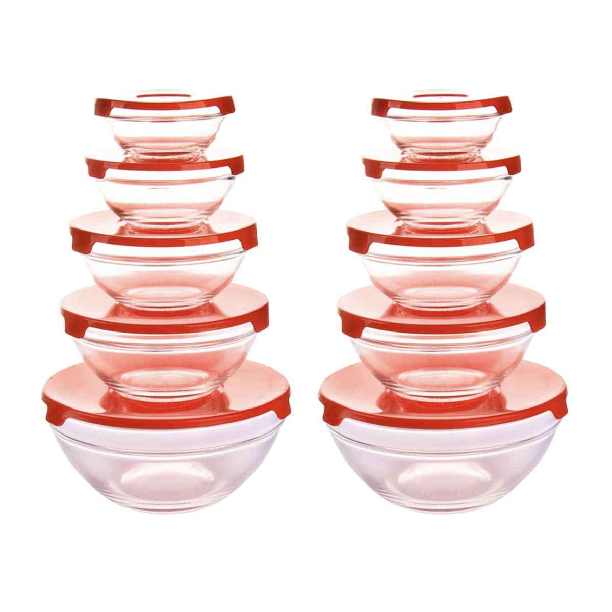 Set of 10 Glass Food Storage Bowls with Lids | Shop Today. Get it ...