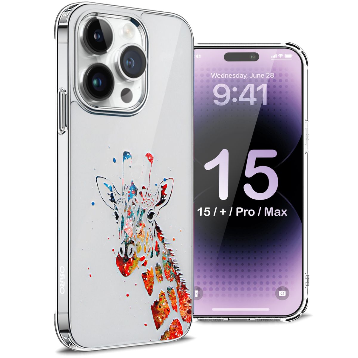 ORRO Case Fashion Animal Print Cover Compatible with iPhone 15/Plus/Pro ...