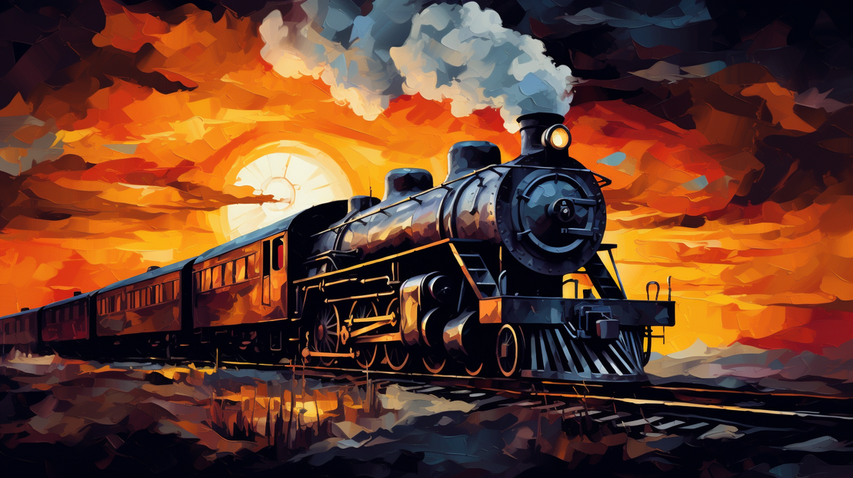 Canvas Wall Art - Horse Duck Steam Locomotive- MT0068 | Shop Today. Get ...