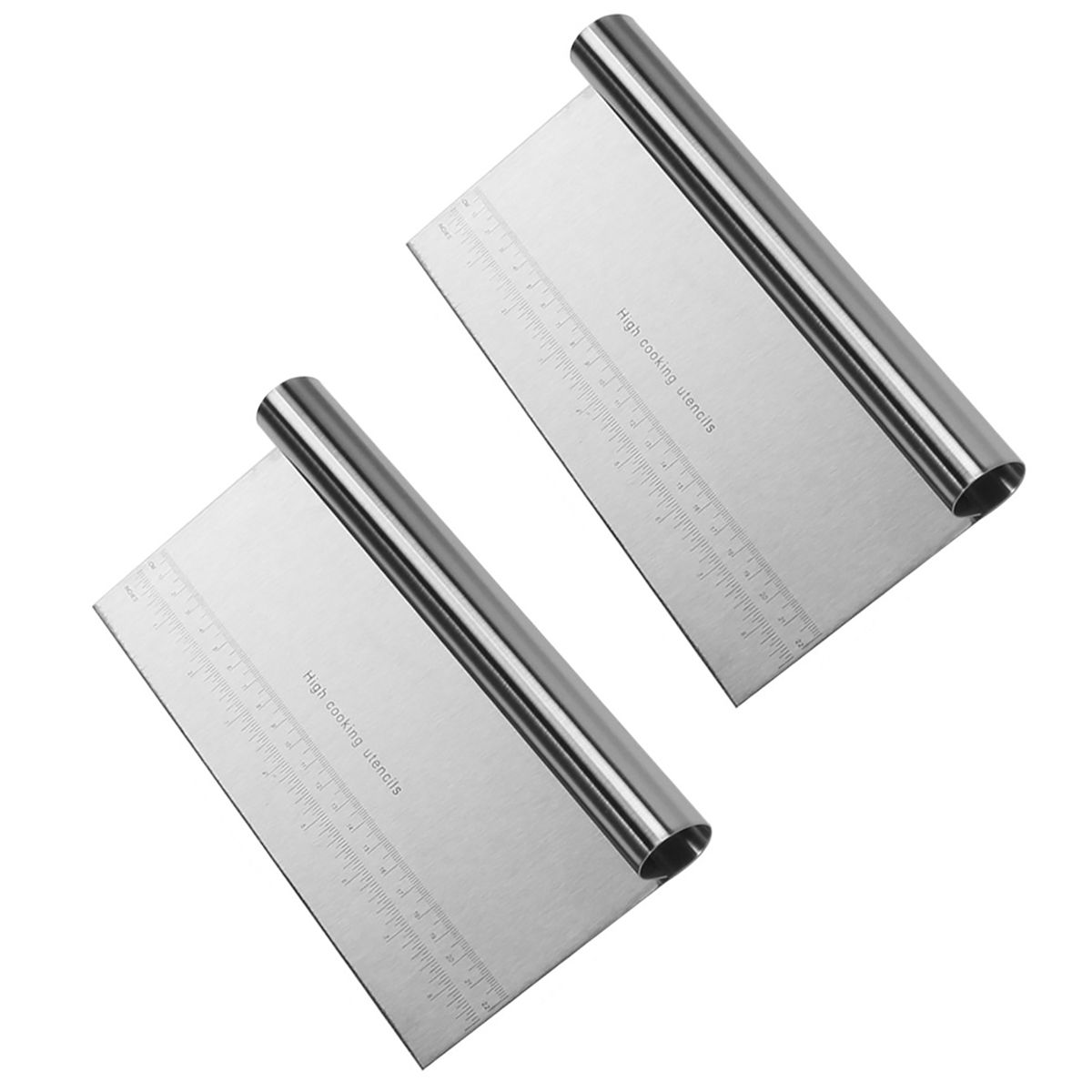 2PCS Stainless Steel Pastry Scraper Dough Cutter with Measuring Scale ...