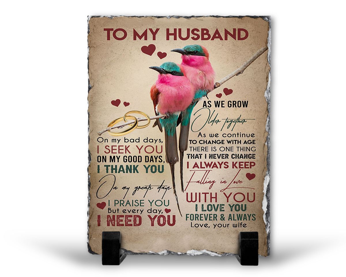 To My Husband BIRD COUPLE Birthday Christmas Anniversary Gift Rock ...