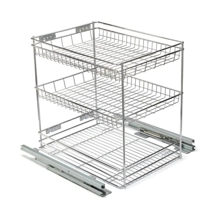 Base Mounted Pull Out, 3 Tier, Chrome Plated, 300 Unit | Shop Today ...