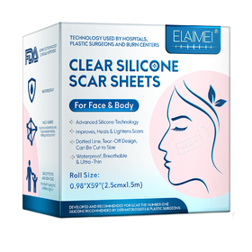 ELAIMEI Invisible Clear Silicone Scar Surgical Scar Repair Patch Sheets ...