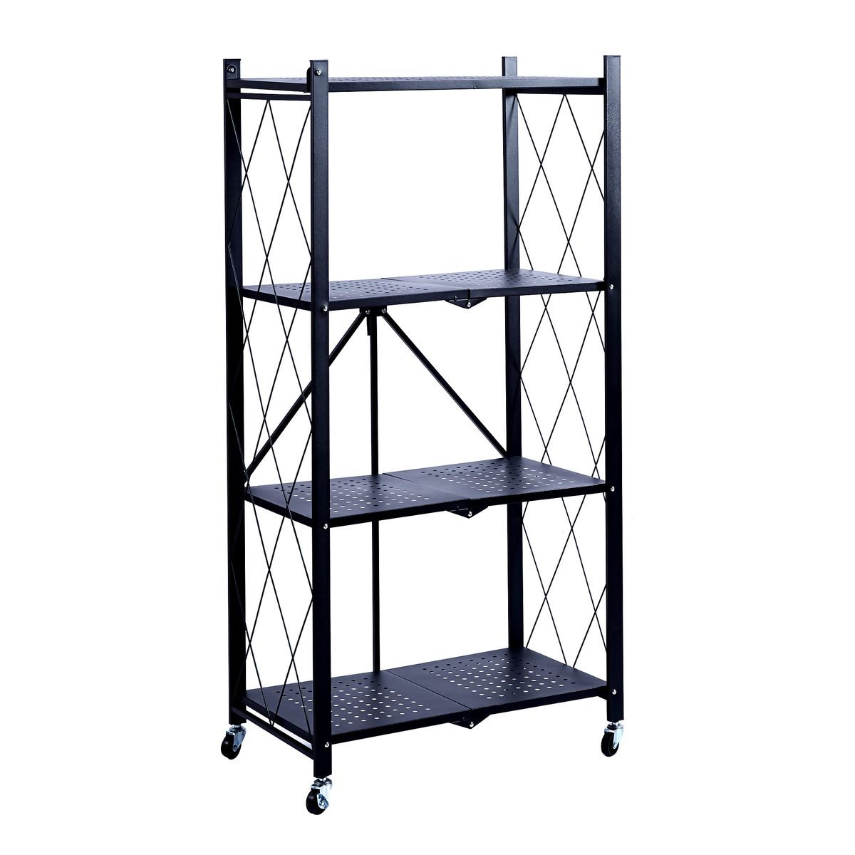 4 Tier Folding Storage Organizing Rack with Wheels - SF101 | Shop Today ...