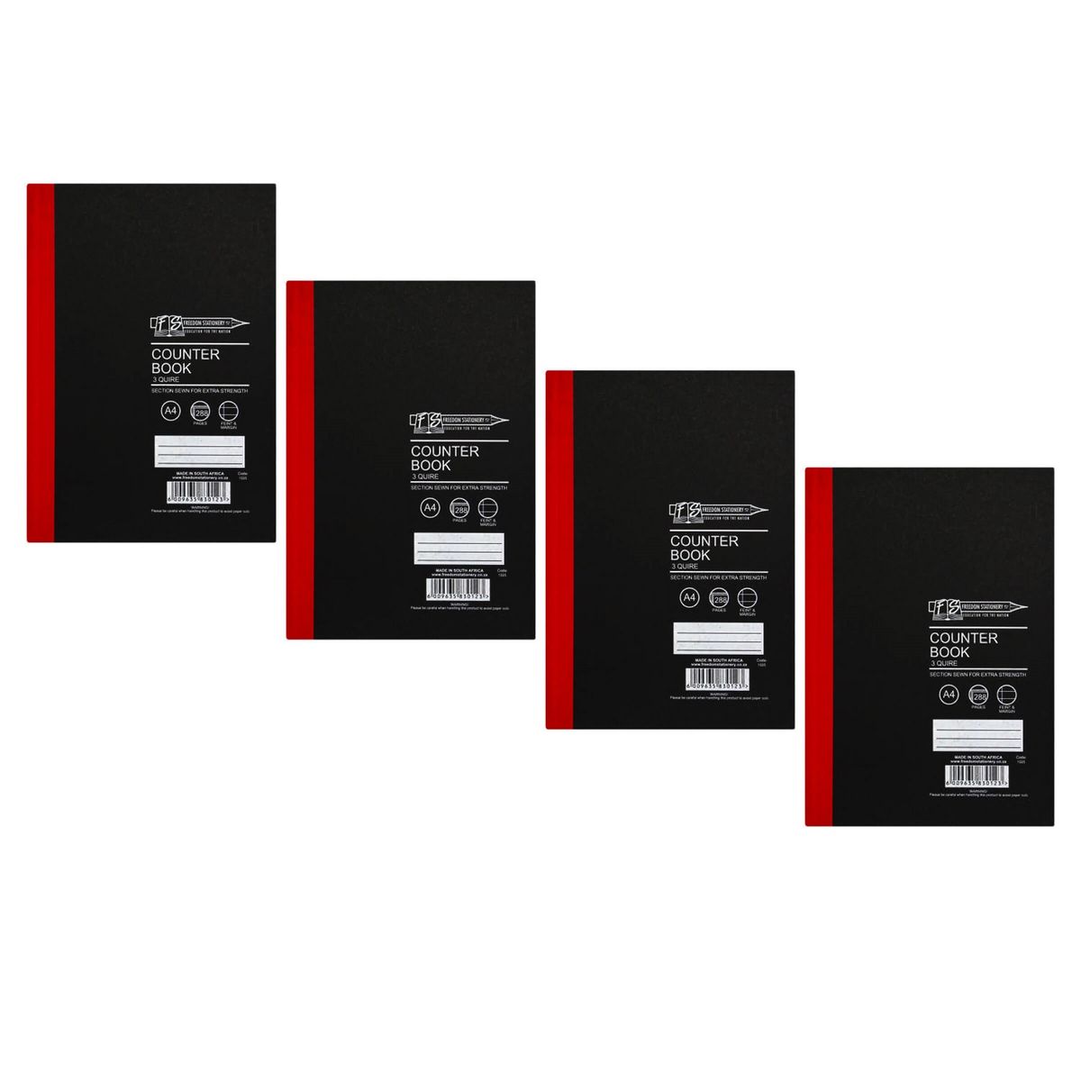 Hard Cover A4 Counter Book 288 Pages 3 Quire Pack Of 4 Shop Today