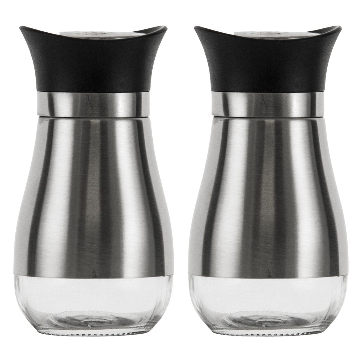 Regent Glass Salt & Pepper Set with St Steel Covers 2pcs Set, 125ml ...