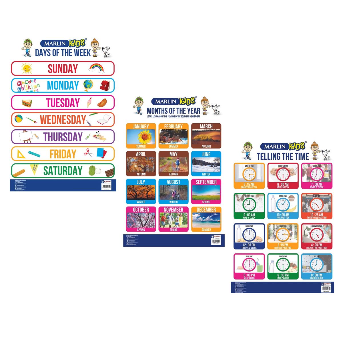 Laminated Educational Wall Chart Poster for Kids (Set of 3) | Shop ...