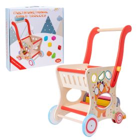 Baby Wooden Push Walker Shopping Cart Learning Toy Puzzles Christmas ...