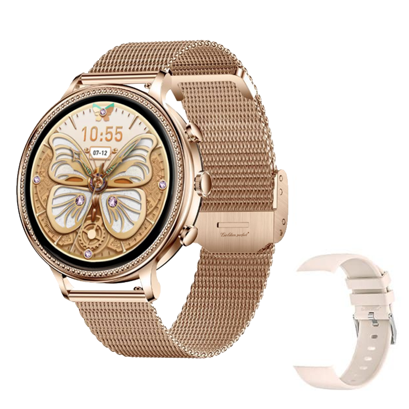 Golden Perfect Smartwatch for Women - Fitness, Health & Style,Gift for ...