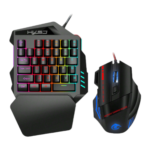 HXSJ - 35-Key Membrane One-Hand Keyboard & 7-Key Gaming Mouse Set ...