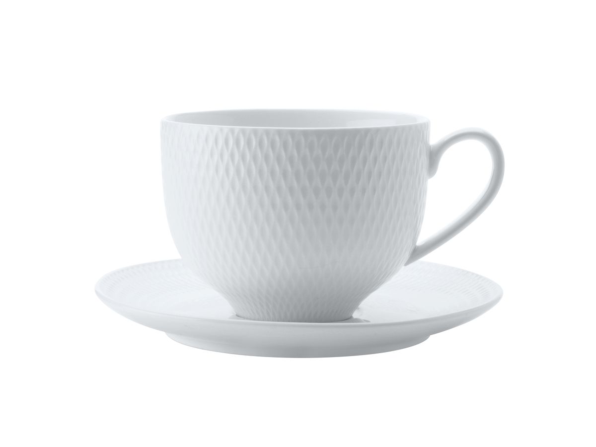 Maxwell and Williams White Basics Diamonds Cup and Round Saucer - Set ...
