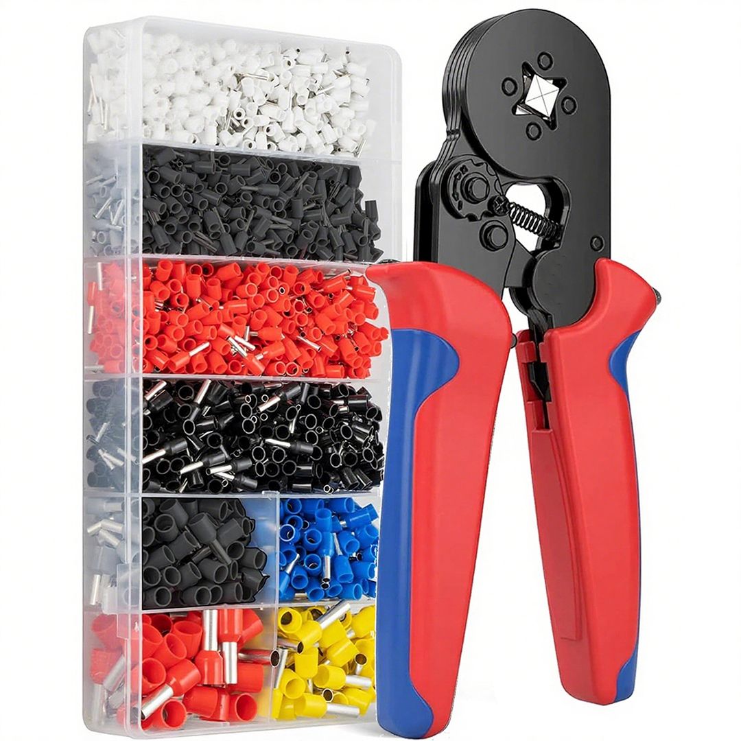 Ferrule Crimping Tool Kit Crimper Plier with 1800 Pcs Connectors Wire ...