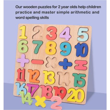 26-Piece Wooden Numbers Puzzle Counting YG -289 - Click Now