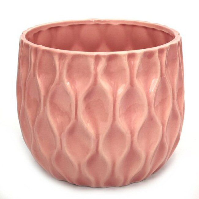 PH Garden - With Scalloped Design Large Pot Cover Pink D18 x H15cm ...