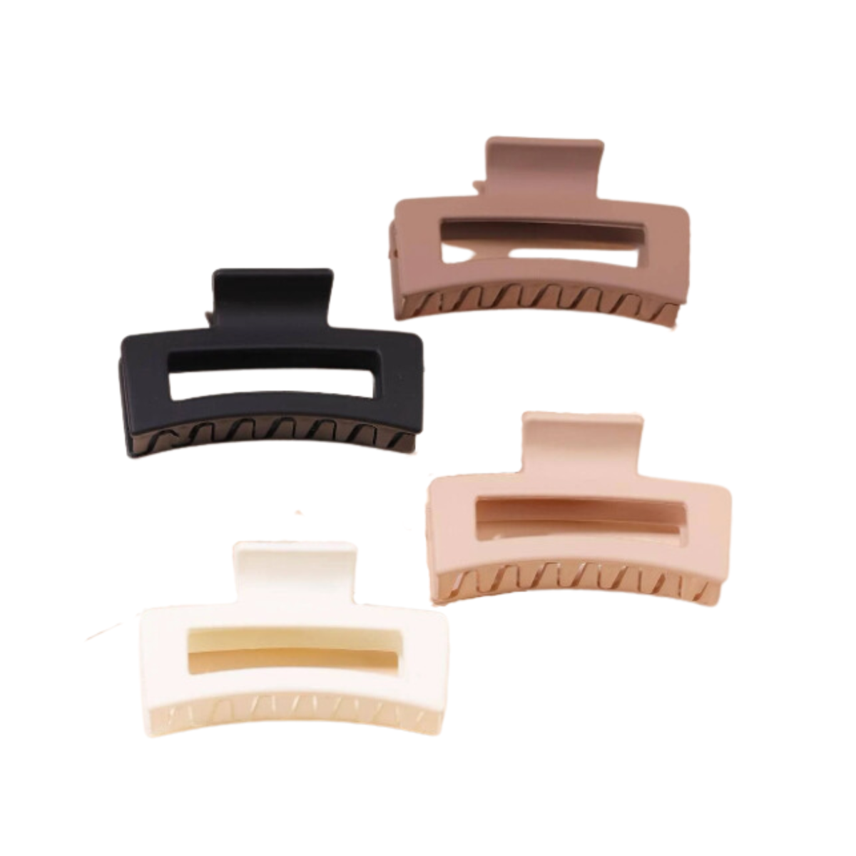 4 Piece/set Woman's Solid Colour Matt Strong Acrylic Hair Claw Clips ...