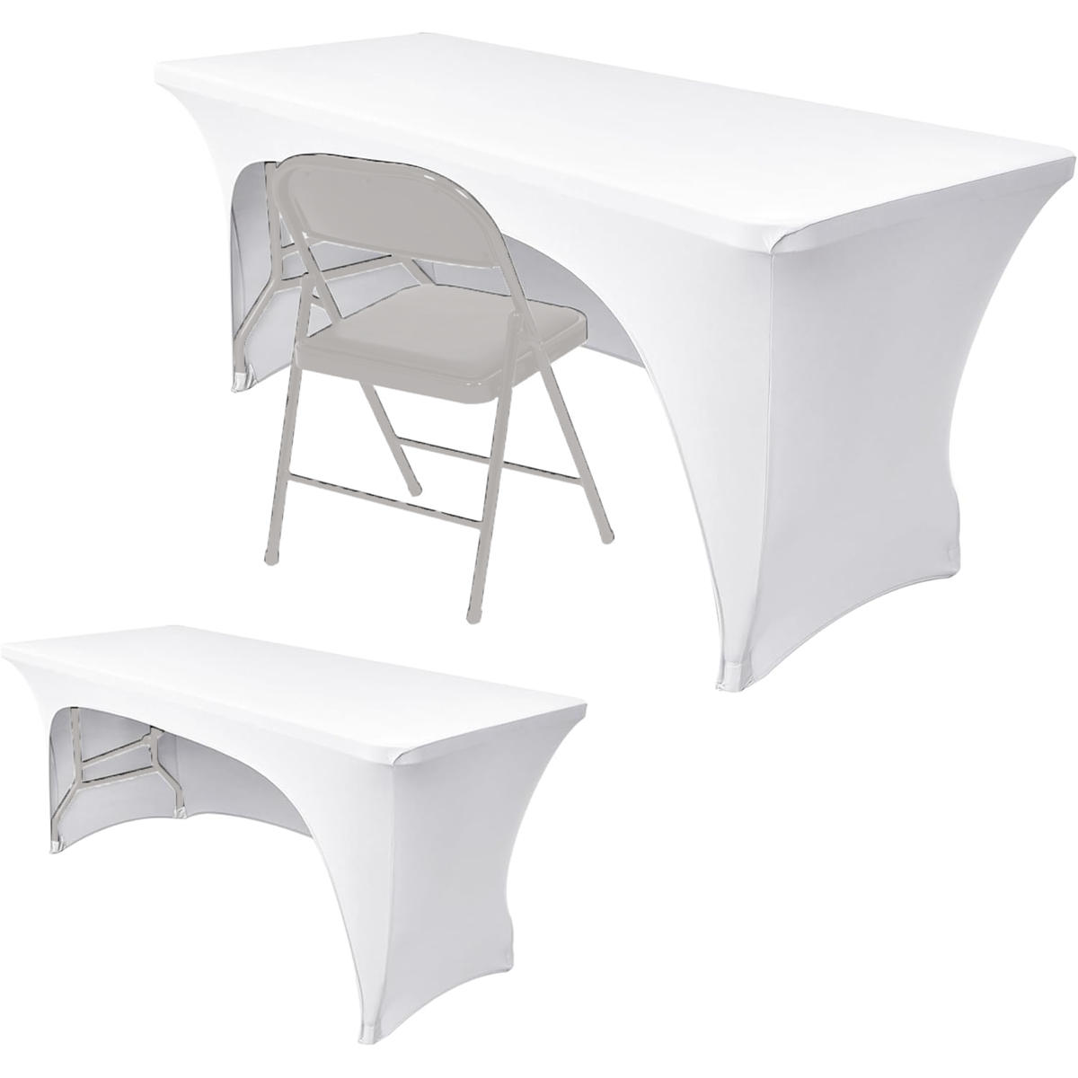 2Pcs Tablecloths 6ft Flexible Table Cover for Rectangular Tables ...