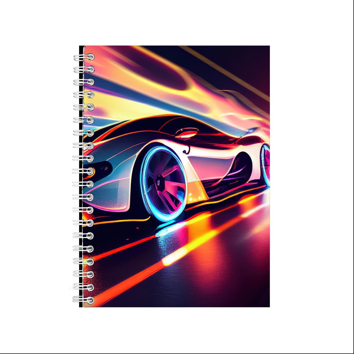 Abstract A5 Notebook Pad Lines Racing Car Lovers Trendy Graphic Present ...