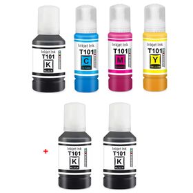 INKWAREHOUSE Compatible Epson 101 EcoTank Multipack + 2 X 101 Black ...