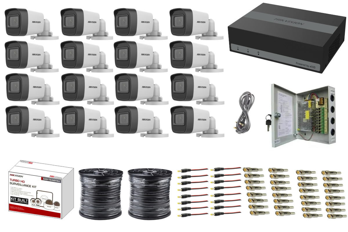 HIKVISION 16-Channel eDVR Kit with 1TB Inbuilt SSD and 2 X 100m Cable ...