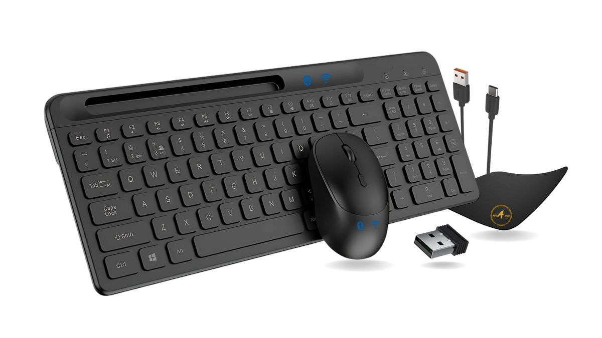 Rechargeable Wireless Keyboard & Mouse for Laptop, PC, Android TV, TV ...