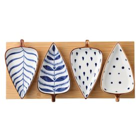 Ceramic Snack Plates with Tray -Set of 4 | Shop Today. Get it Tomorrow ...