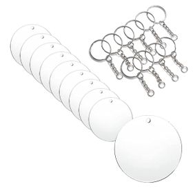 4cm Clear Acrylic Blank Round Keyring with Keychains | Shop Today. Get ...