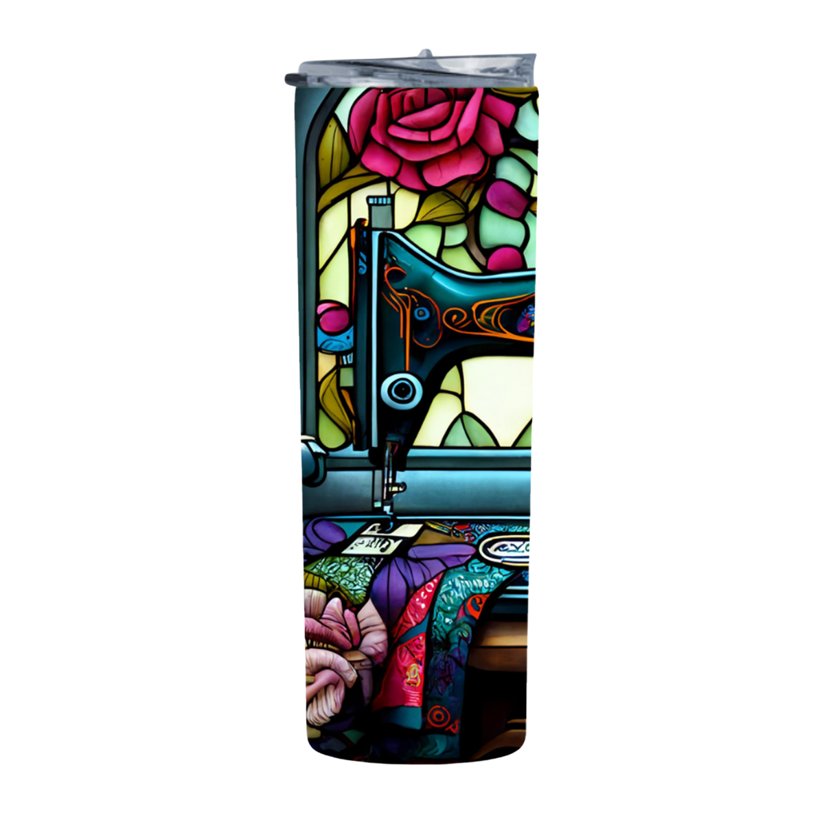 Stained Glass Sewing Machine 20 Oz Straight Skinny Tumbler 007 | Shop ...