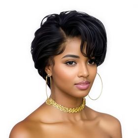 VSP Straight Pixie Cut Short Bob Brazilian Human Hair 13x4 Lace Frontal ...