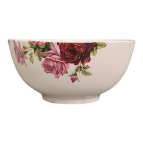 Bowl Rose Pattern Fancy Round White Porcelain - 18x8.5cm | Shop Today ...