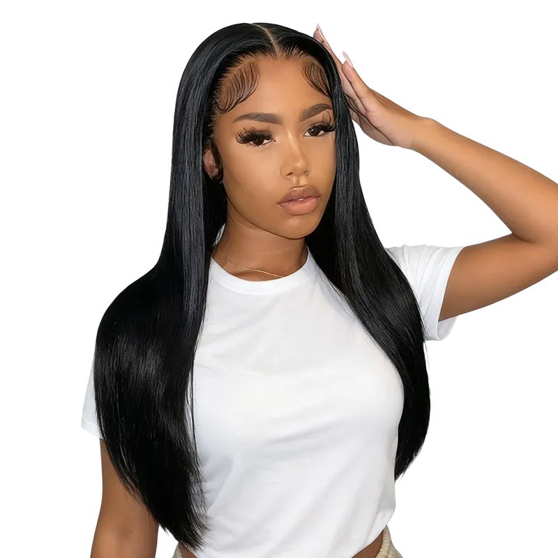 Geebuy HD Transparent Frontal Lace Wig Straight Ear To Ear Wig 20INCH ...