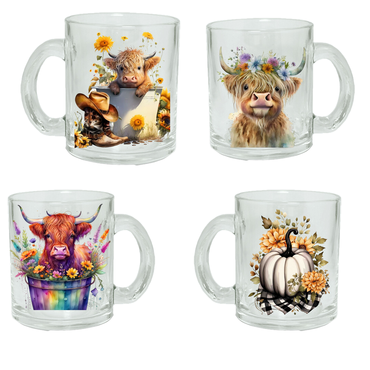 Highlander - Clear Glass Printed Mug Set Of 4 | Shop Today. Get it ...