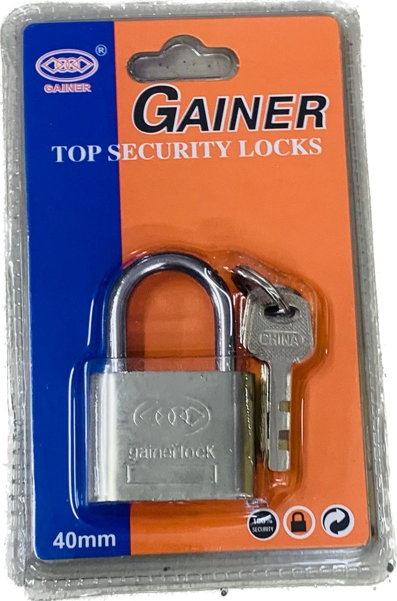 Gainer Heavy Duty Hardened Steel 40mm Padlock With 3 Keys | Shop Today ...