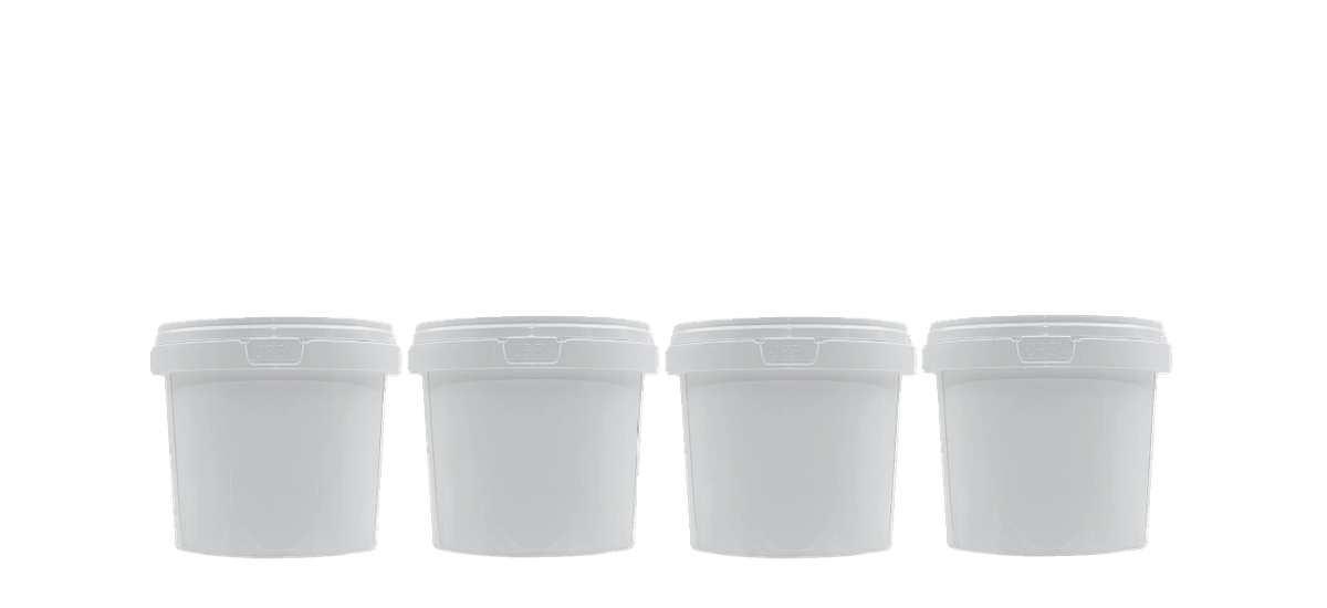 4-Pack White Tamper-Proof Buckets with Lids - 0.5litre | Shop Today ...