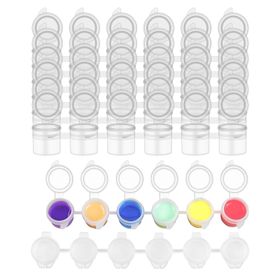 8 Strips/48 Pots 3Ml Empty Paint Cup Pots for Schools Painting Arts ...
