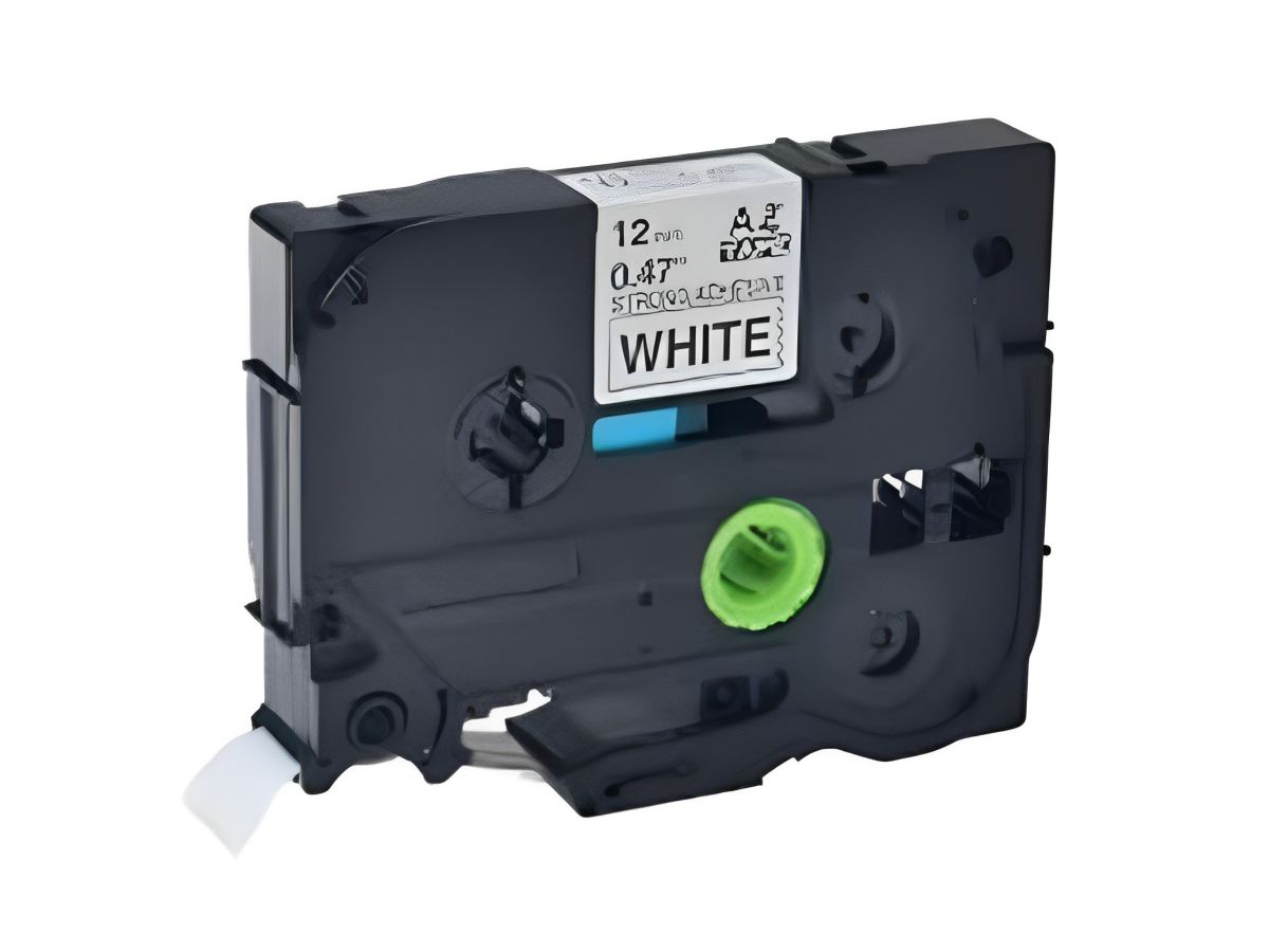 AZE-S231 Brother Compatible, TZE, Adhesive Tape Black on White 12mm ...