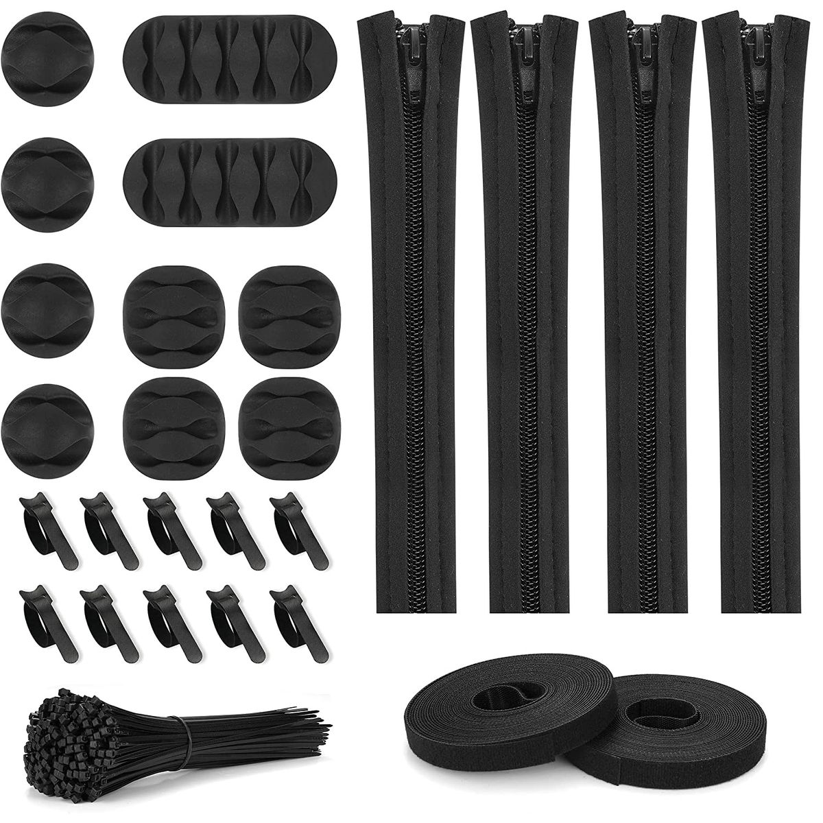 Reusable Multi-Purpose Cable Organizer Clips Cable Ties Kit-126pcs ...
