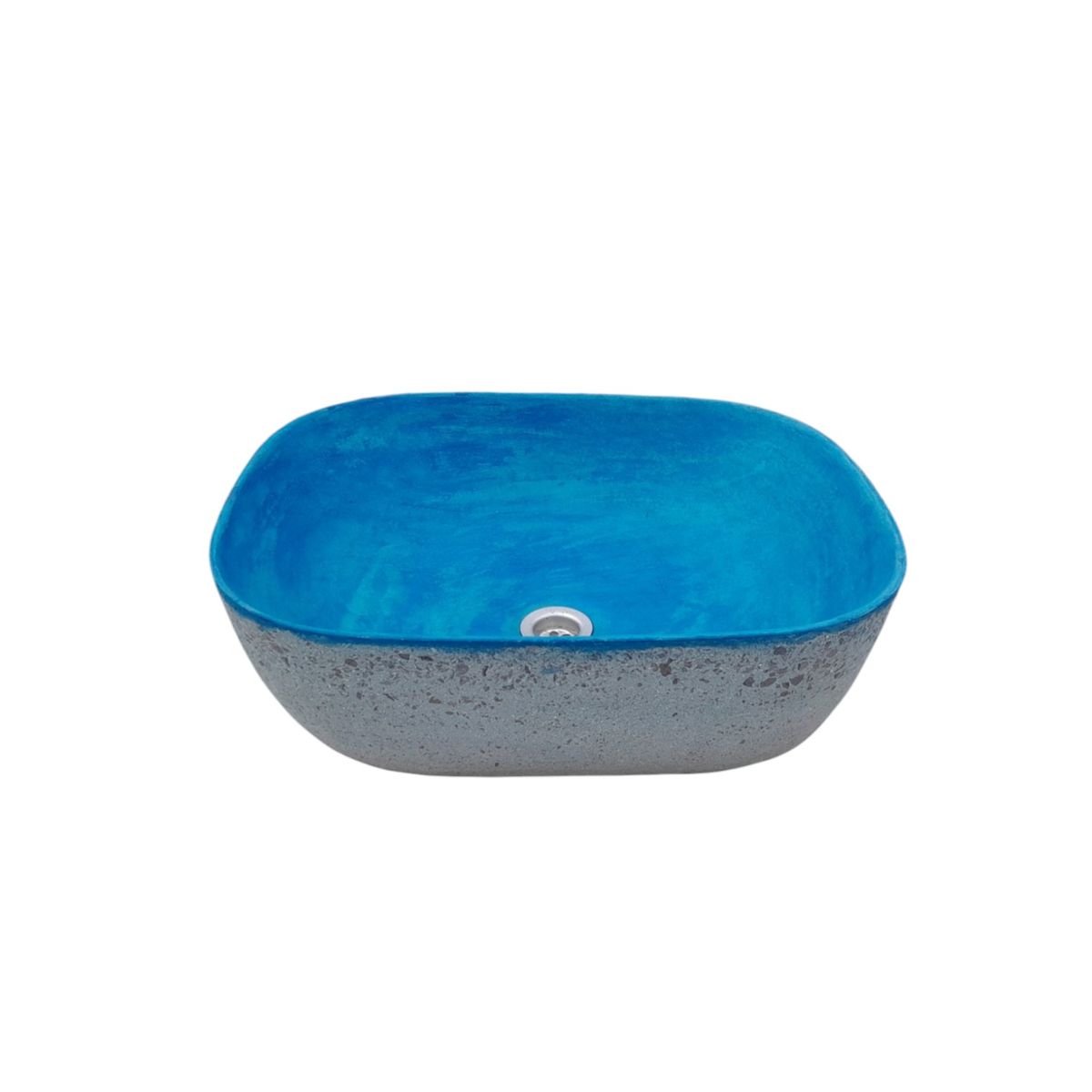 Aquadite Blue Exposed Aggregate Concrete Bathroom Basin/Sink 50x40x15 ...