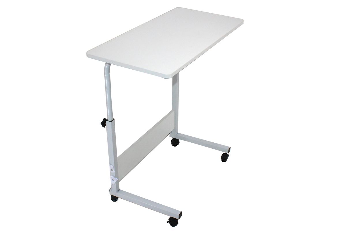 40x80cm Overbed Laptop Table with Castor Wheels & Extendable Height ...