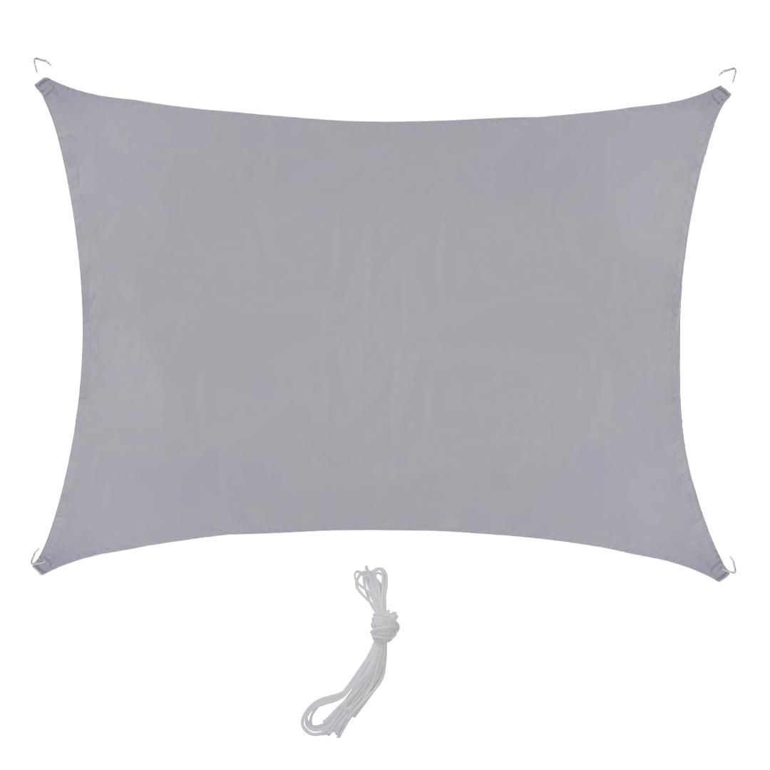 Rectangular Sun Shade Sail 3x5m UV-Blocking Waterproof Sunshade - Grey ...